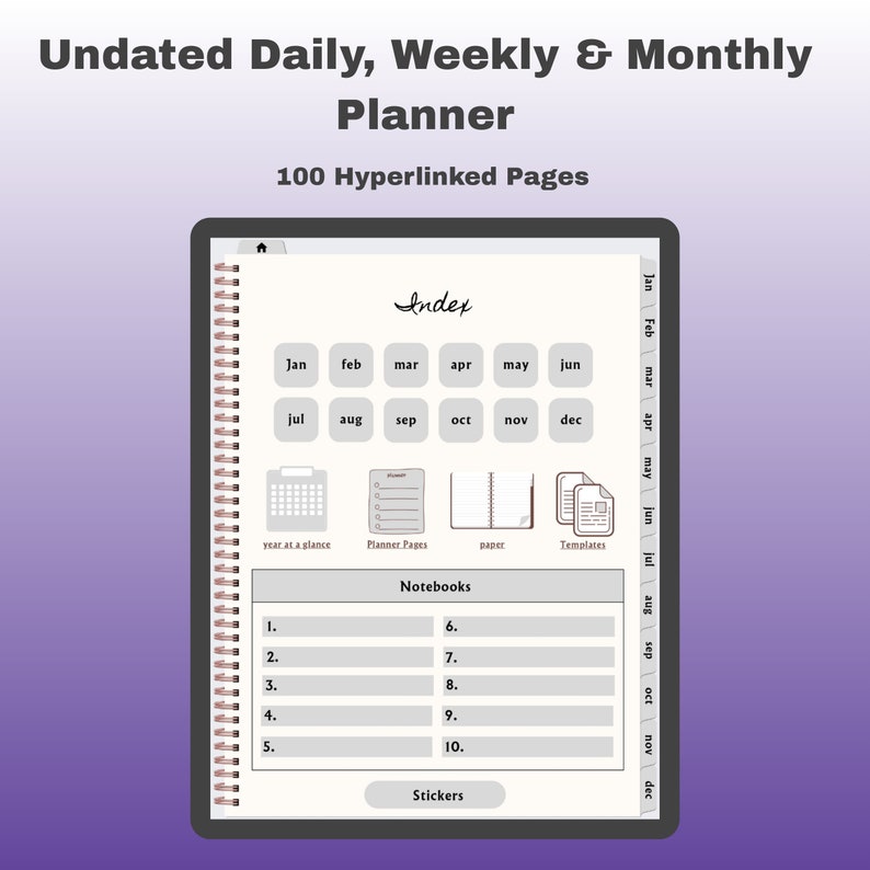 Undated Digital Planner, iPad Planner, Goodnotes Planner, Notability ...