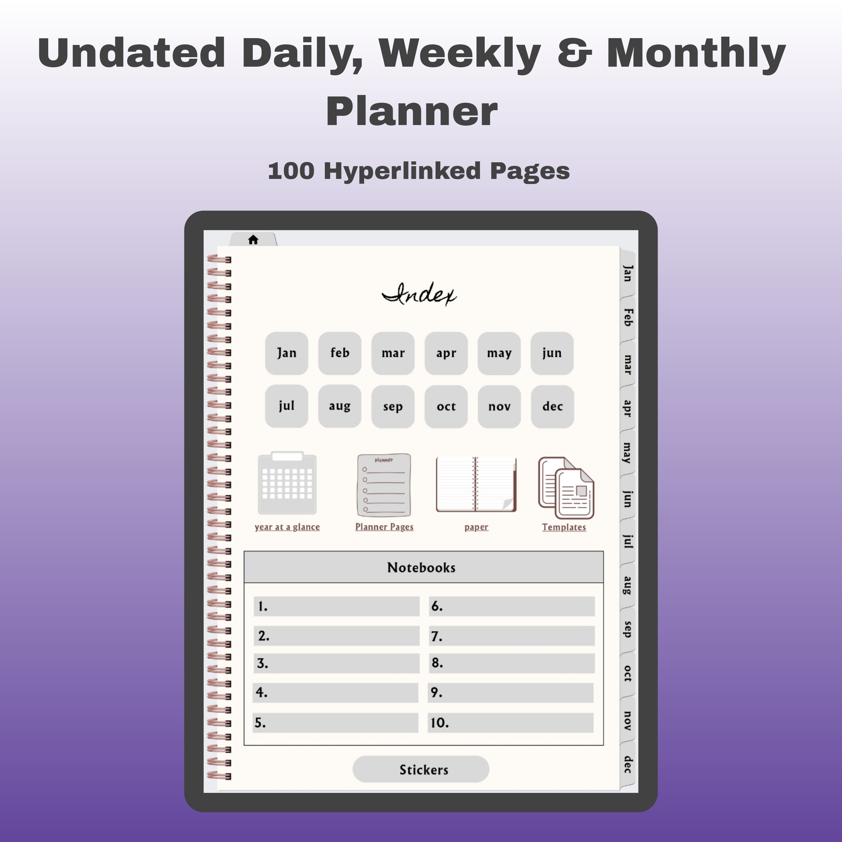 Undated Digital Planner, iPad Planner, Goodnotes Planner, Notability ...