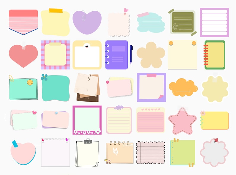 200 Digital Sticky Notes, Digital Stickers, Png Stickers, Digital ...