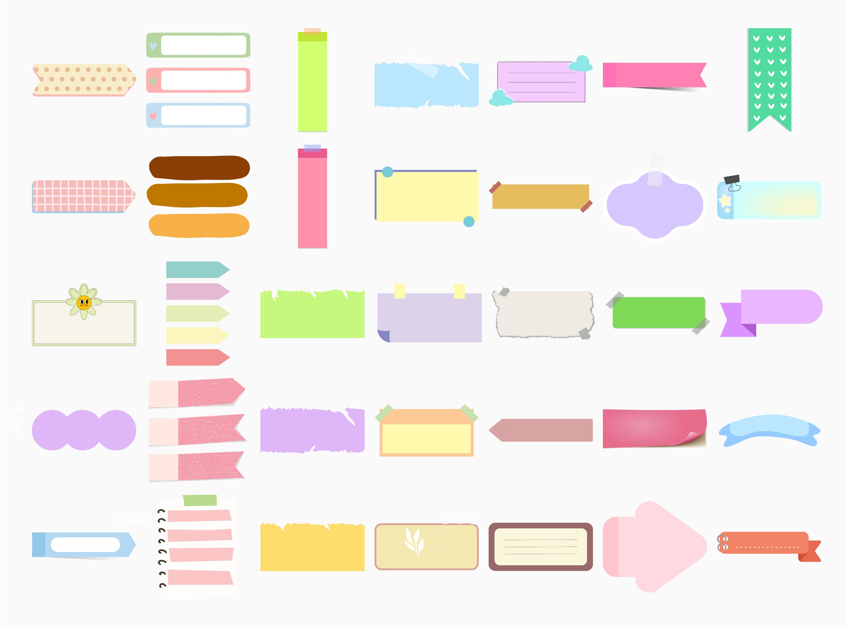 200 Digital Sticky Notes, Digital Stickers, Png Stickers, Digital ...