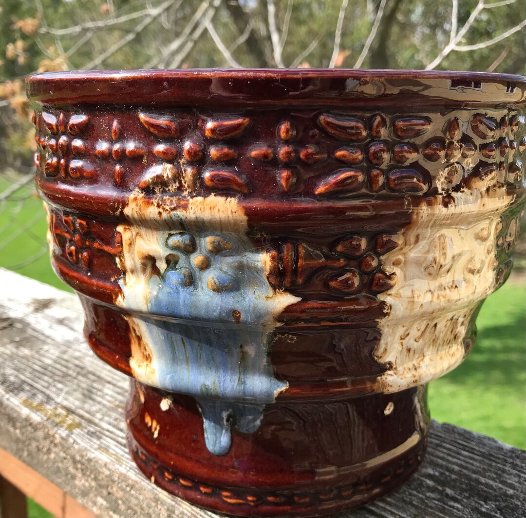 Early Hull Pottery Planter Jardiniere Brown - Etsy