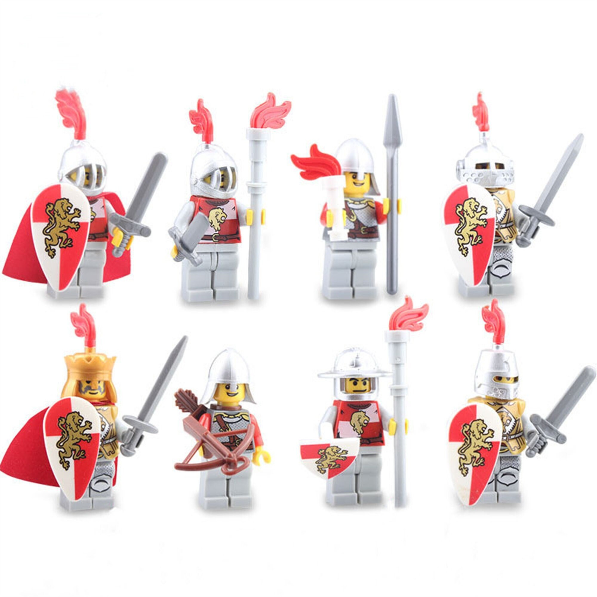 8pcs Medieval Redlion Knight Minifigures Toys Action Figure - Etsy