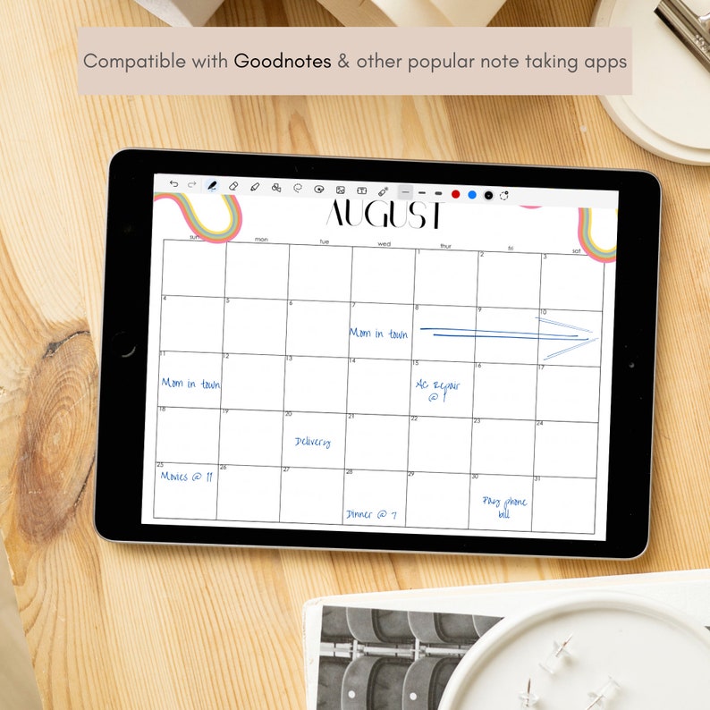 Printable Blank 2024 Monthly Calendar Back to School - Etsy