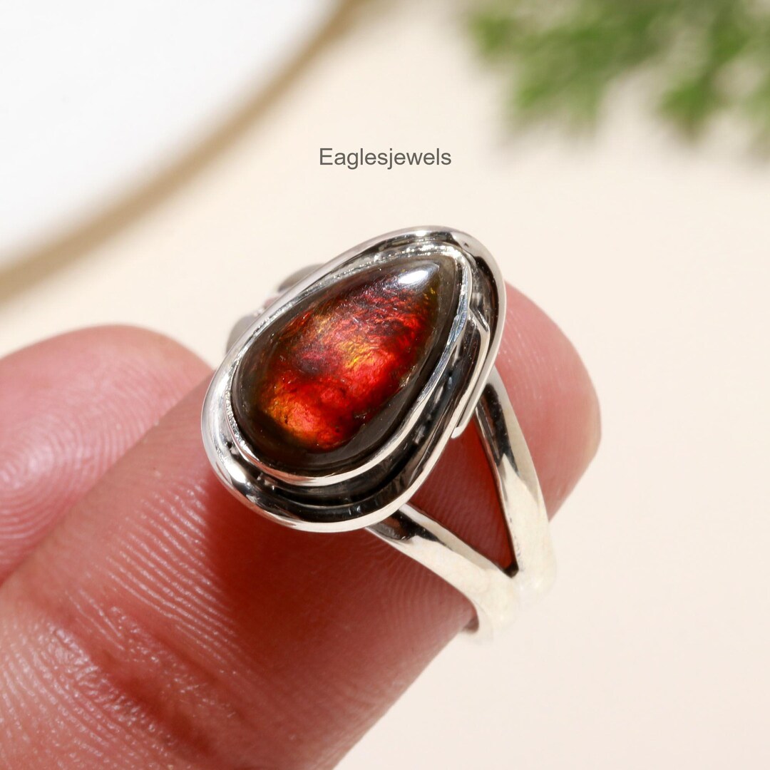 Mexican Fire Agate Ring, Brown Gemstone, 925 Sterling Silver - Etsy
