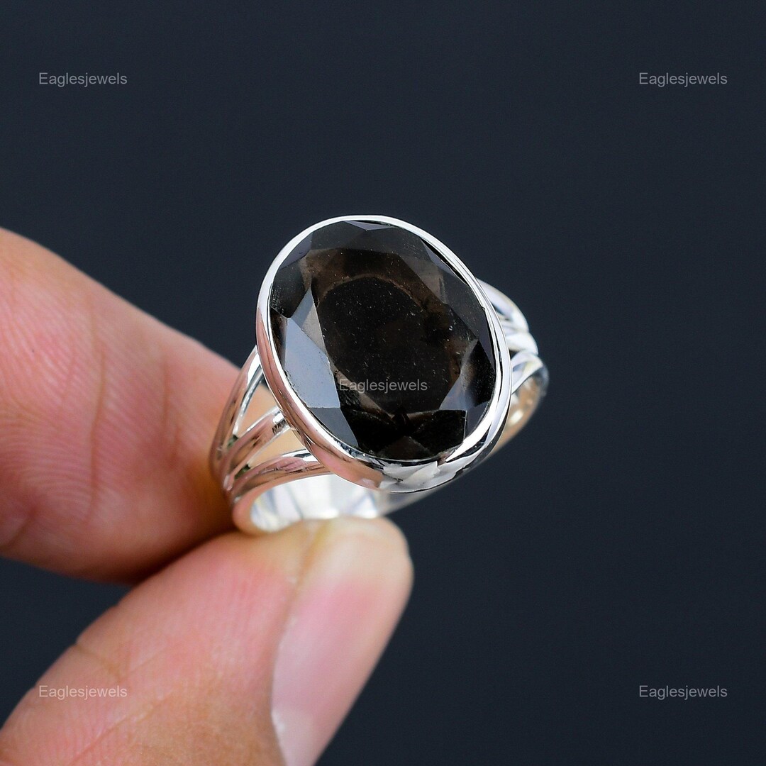 Valuable Smoky Quartz Ring, Brown Gemstone Ring, Statement Ring, 925 ...