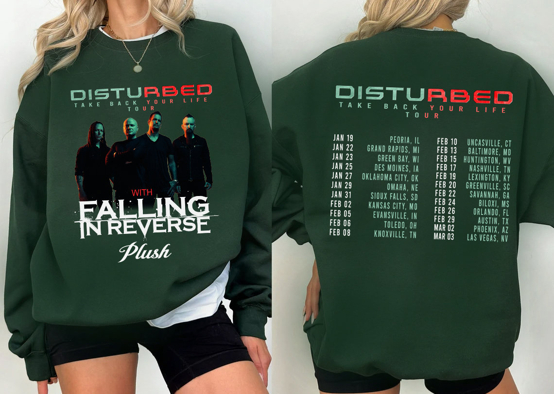 Disturbed Take Back Your Life Tour Falling in Reverse 2024 Tour T-Shirt ...