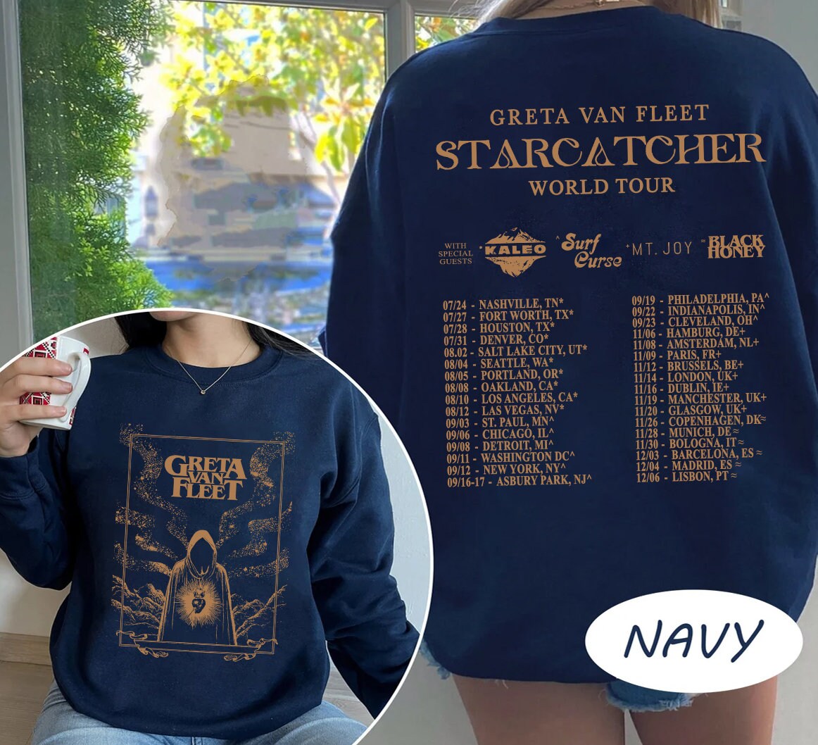Graphic Greta Van Fleet Starcatcher World Tour 2023 T-shirt, Dream In ...