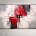 Original Handmade Red & Gray Abstract Wall Art, Modern Red Textured ...