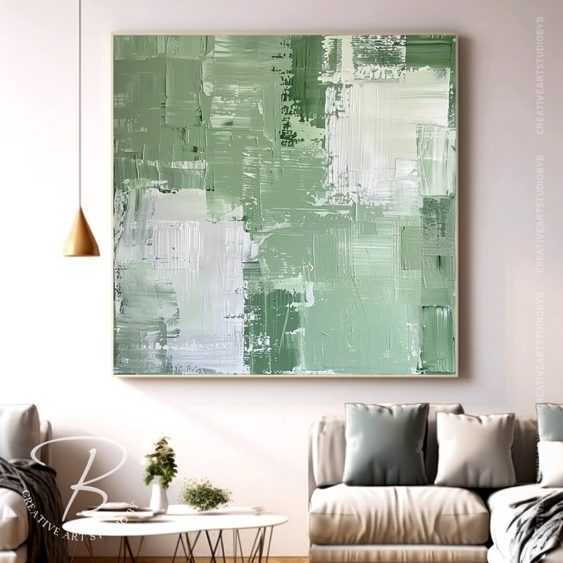Green Abstract Art - Etsy