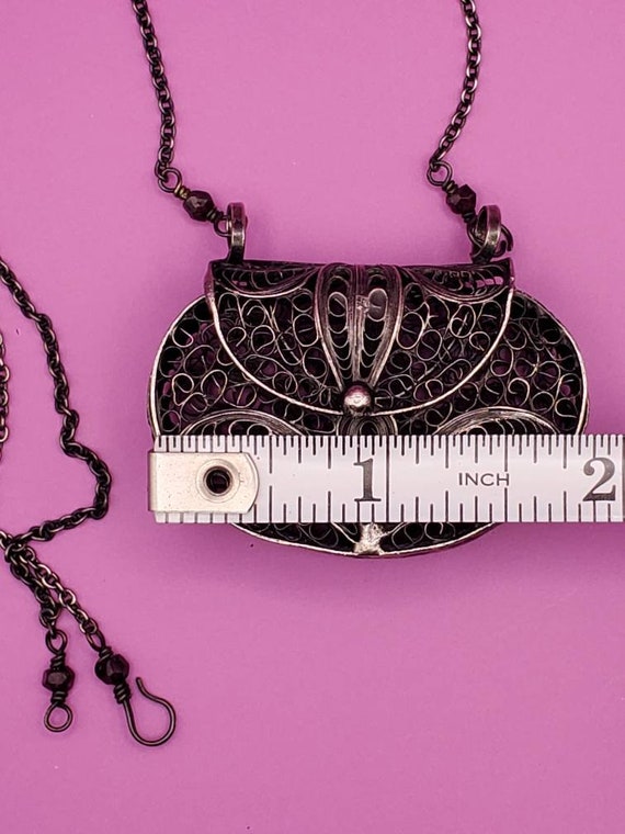 Victorian Vintage Antique Look Locket Purse Necklace … - Gem