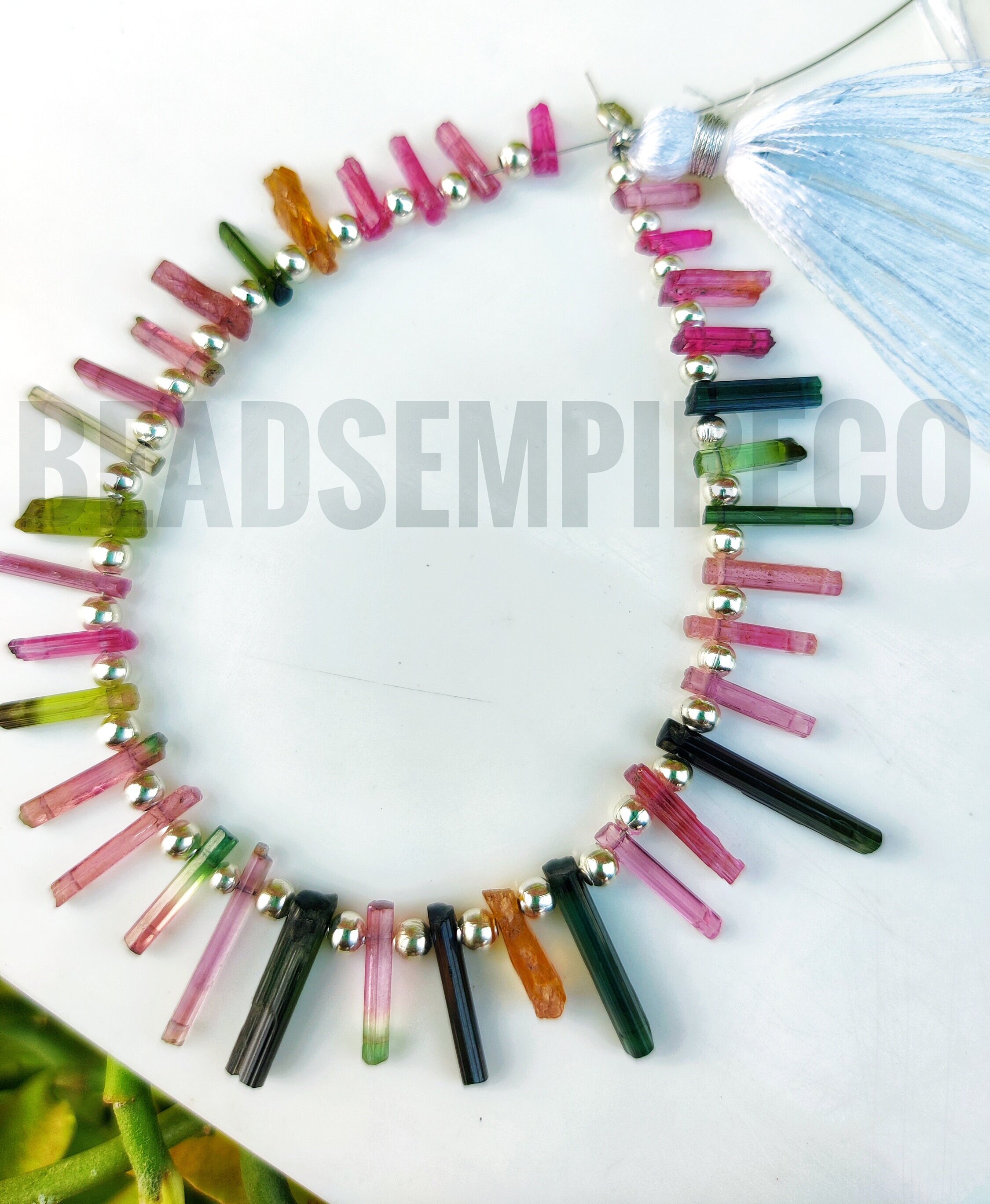 40 Pieces Natural Bio Tourmaline Pencil Shape Rough Beads Bio ...