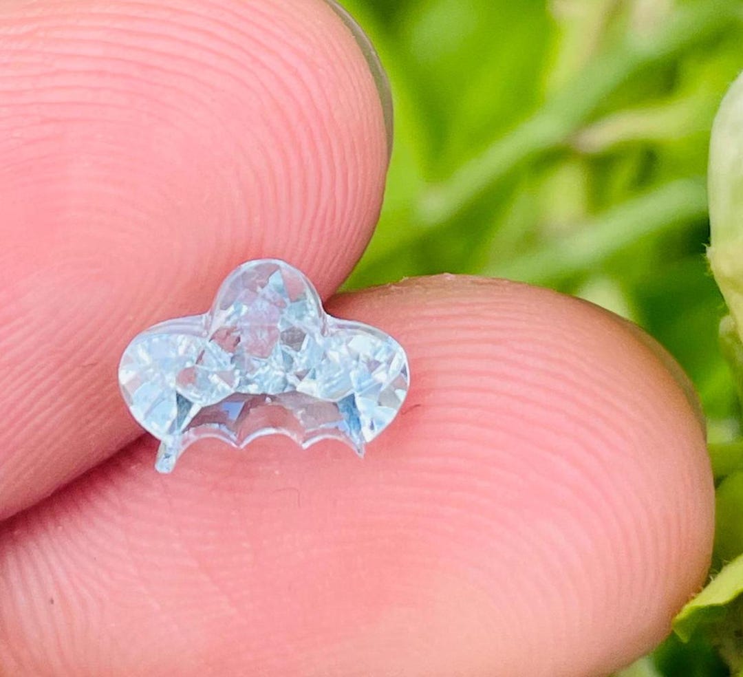 Natural Quality Sky Blue Topaz Flower Bitten Custom Cut Gemstone Carat ...