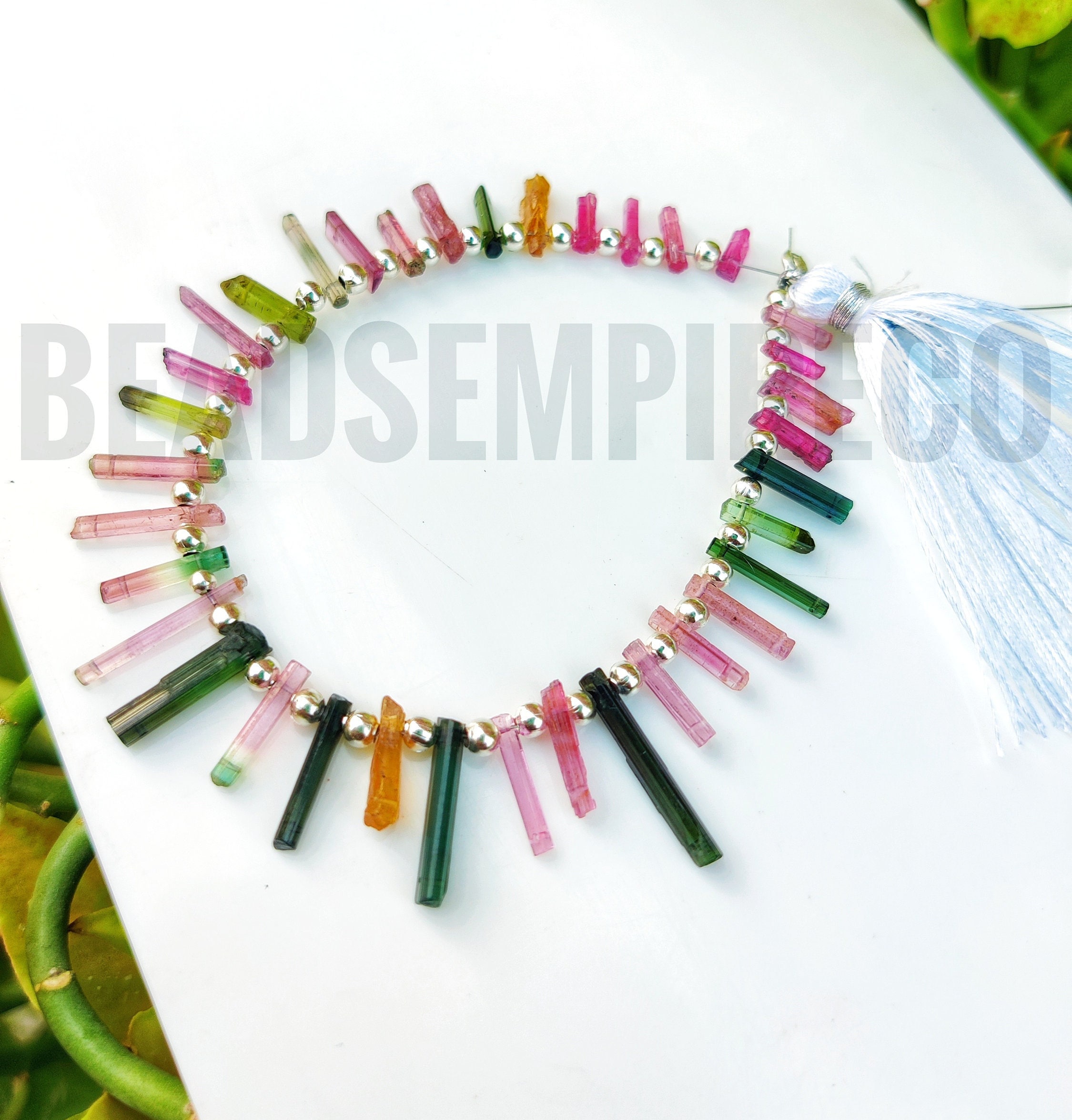 40 Pieces Natural Bio Tourmaline Pencil Shape Rough Beads Bio ...