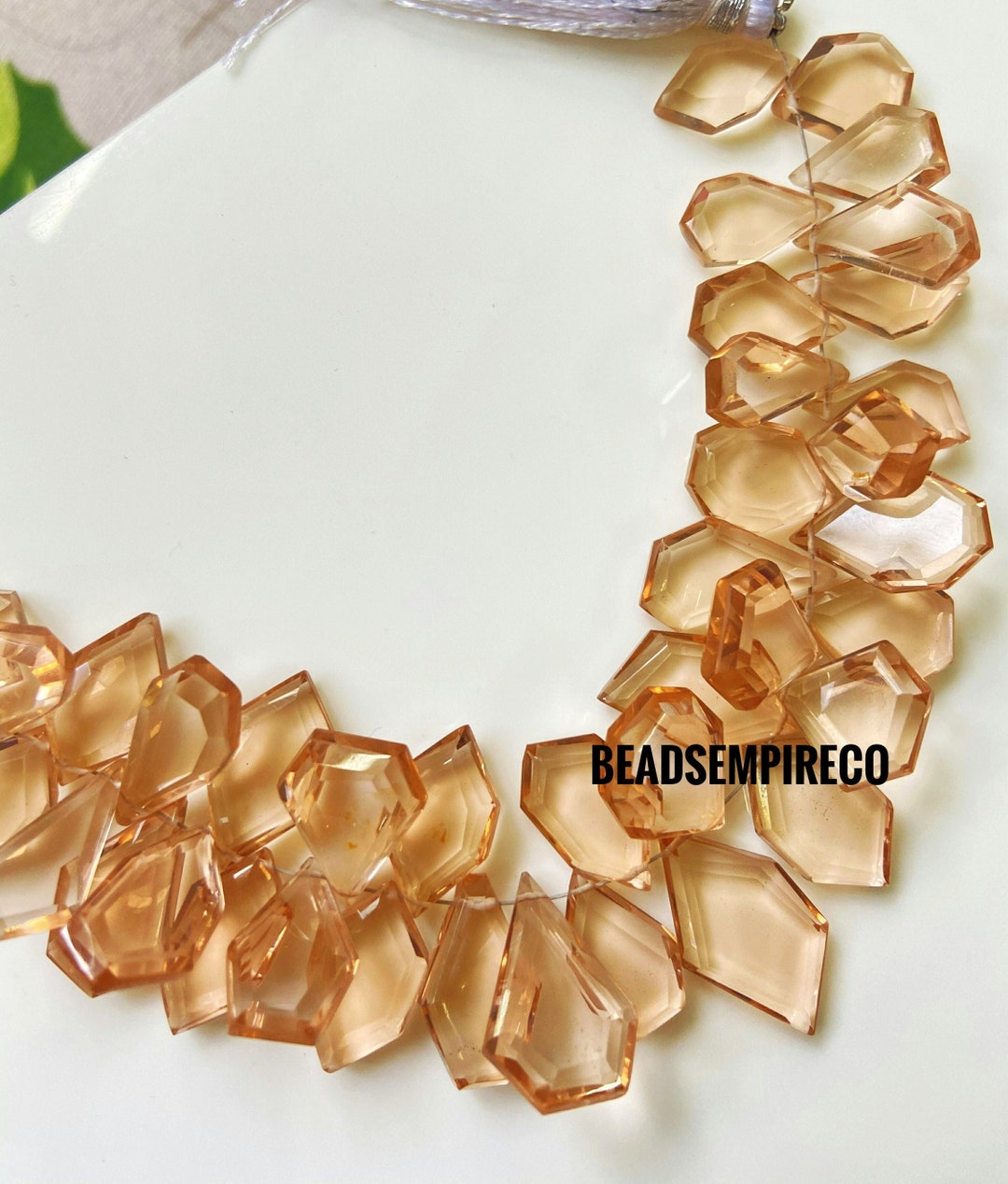 AAA Peach Morganite Quartz Step Cut Fancy Beads Geometrical - Etsy
