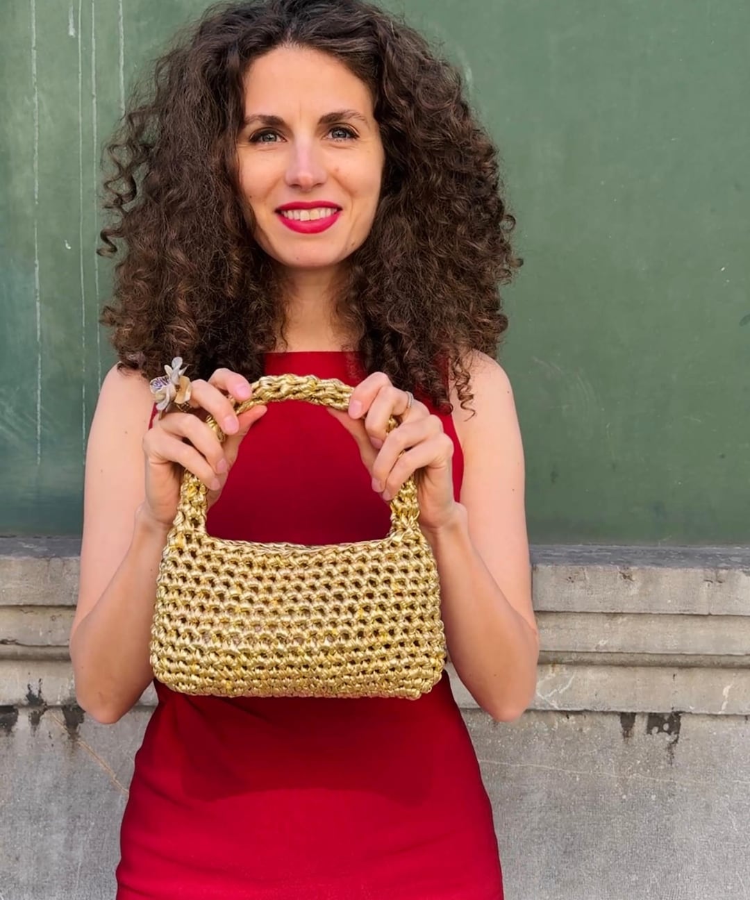 Beginner Crochet Evening Bag Pattern - Metallic Yarn, Elegant Handbag ...