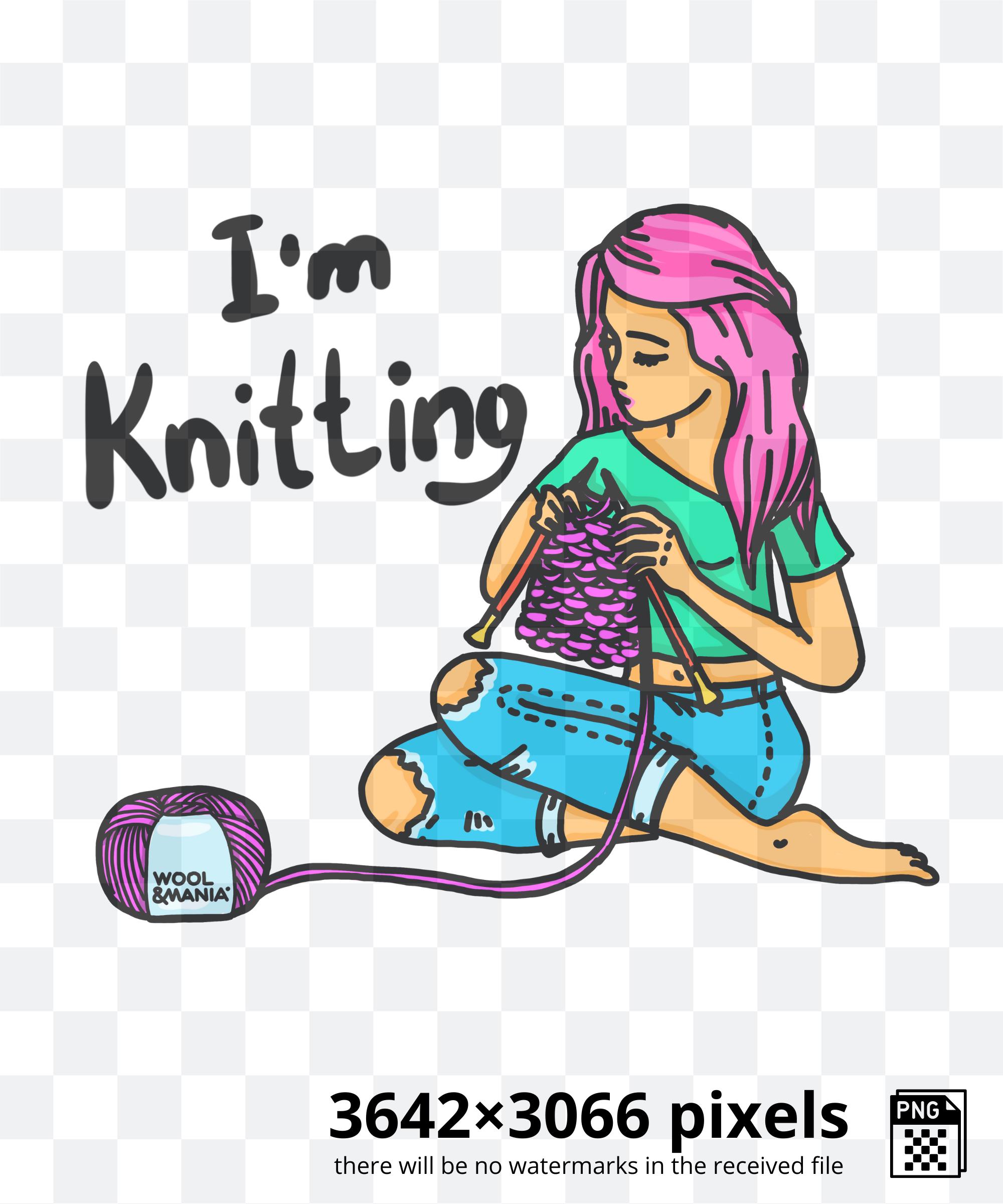 Knit PNG | Knitting Clipart PNG | Funny Knitting Design | Knitting ...