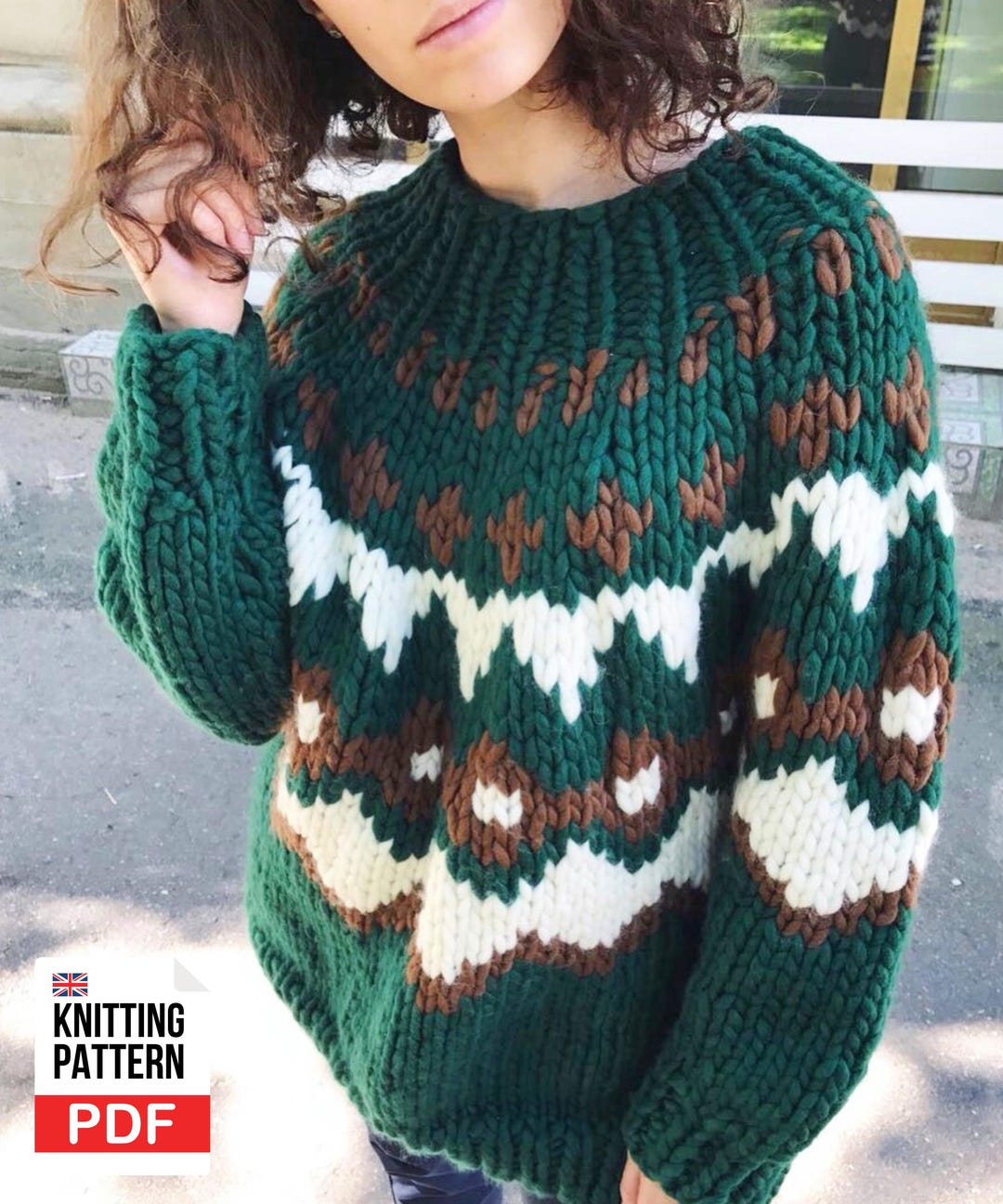 Fair Isle Sweater Knitting Pattern - Oversized Chunky Pullover, Cozy ...