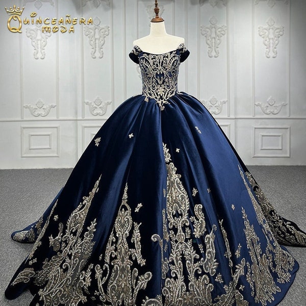 Royal Blue Charro Quince Dress - Etsy