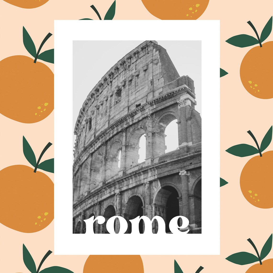 Rome Printable Wall Art, Colosseum Photo Downloadable Poster With Retro ...