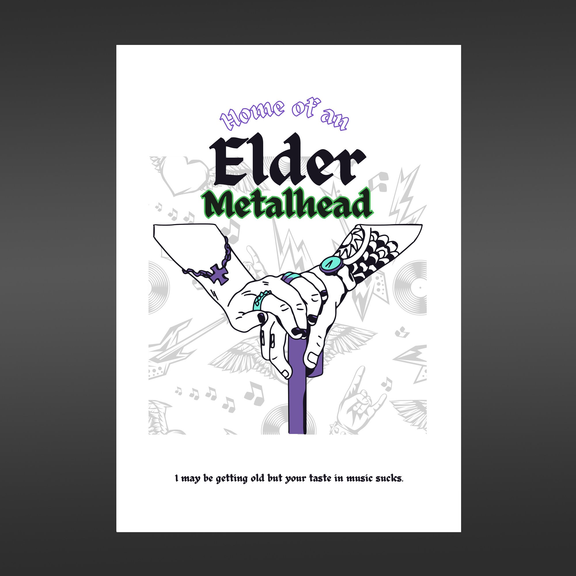 Elder Metalhead Funny Printable Poster, Instant Digital Download, Rock ...