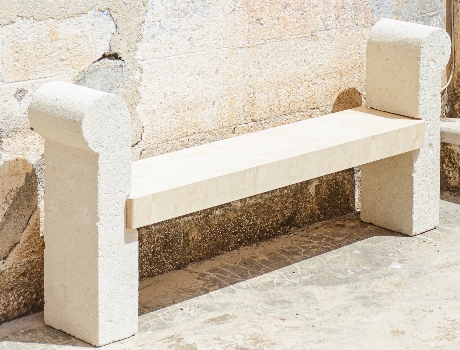 Limestone & Ash Wood Bench - Etsy