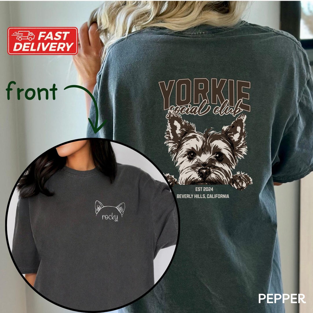 Yorkie Social Club Shirt, Custom Yorkie Shirt, Yorkshire Terrier Mom ...