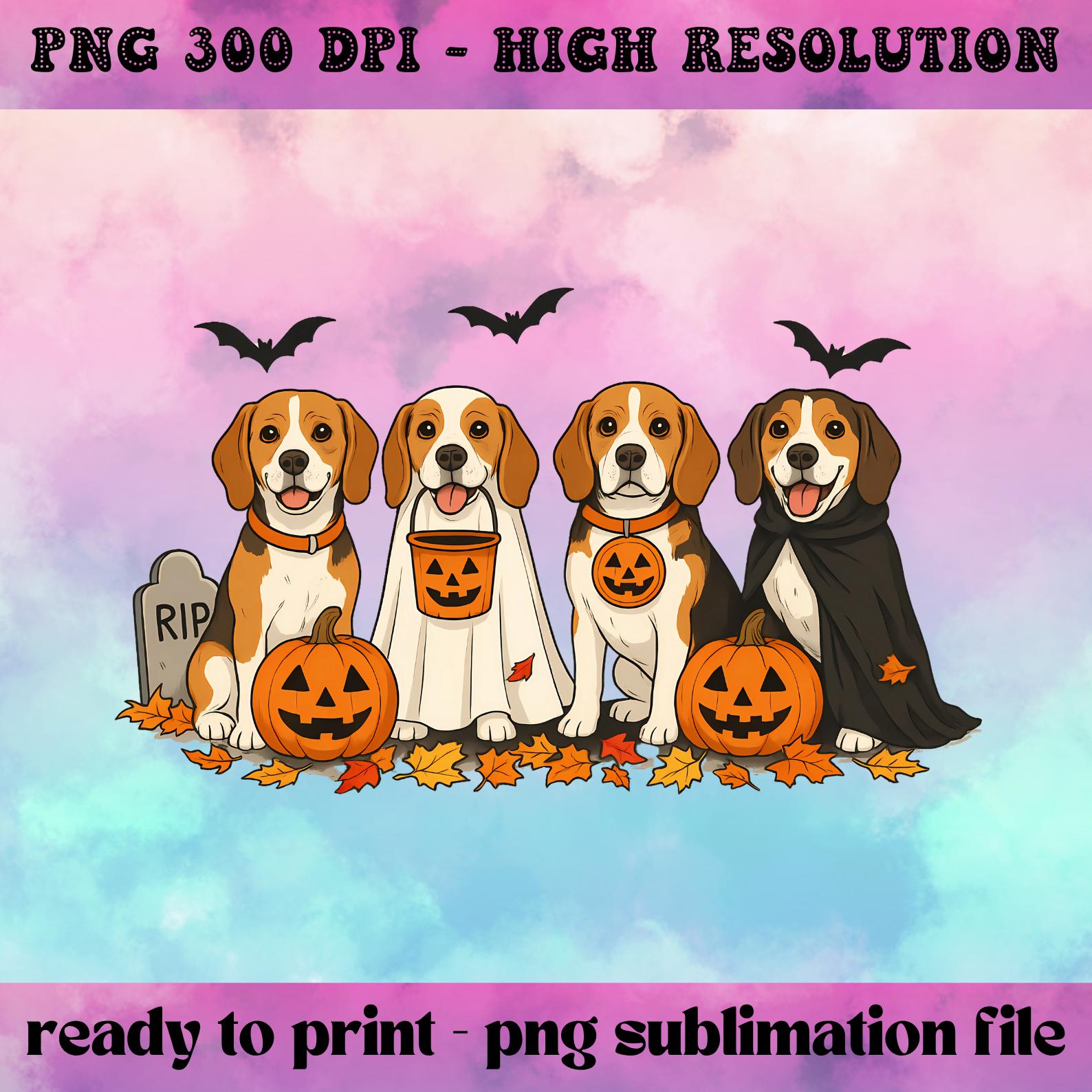 Beagle Halloween PNG File, Printable Halloween Dog Design, Ghost Mummy ...