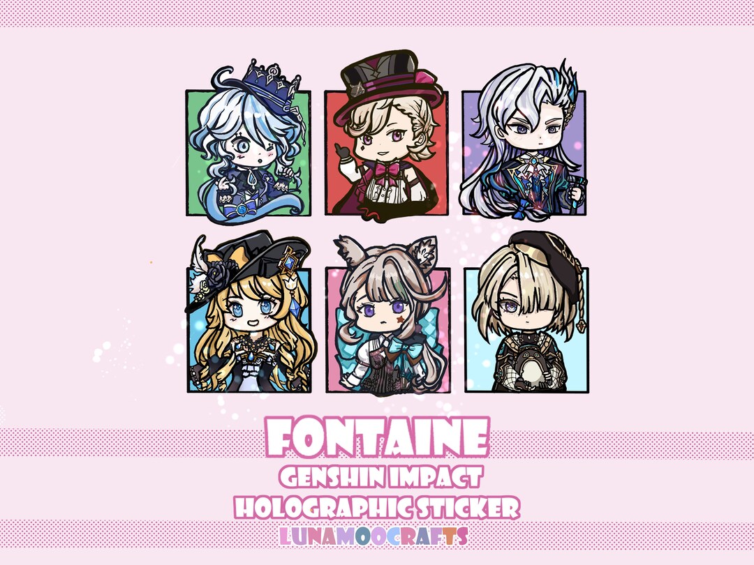 Genshin Impact Fontaine Holographic Sticker | Genshin Stickers| Lynette ...