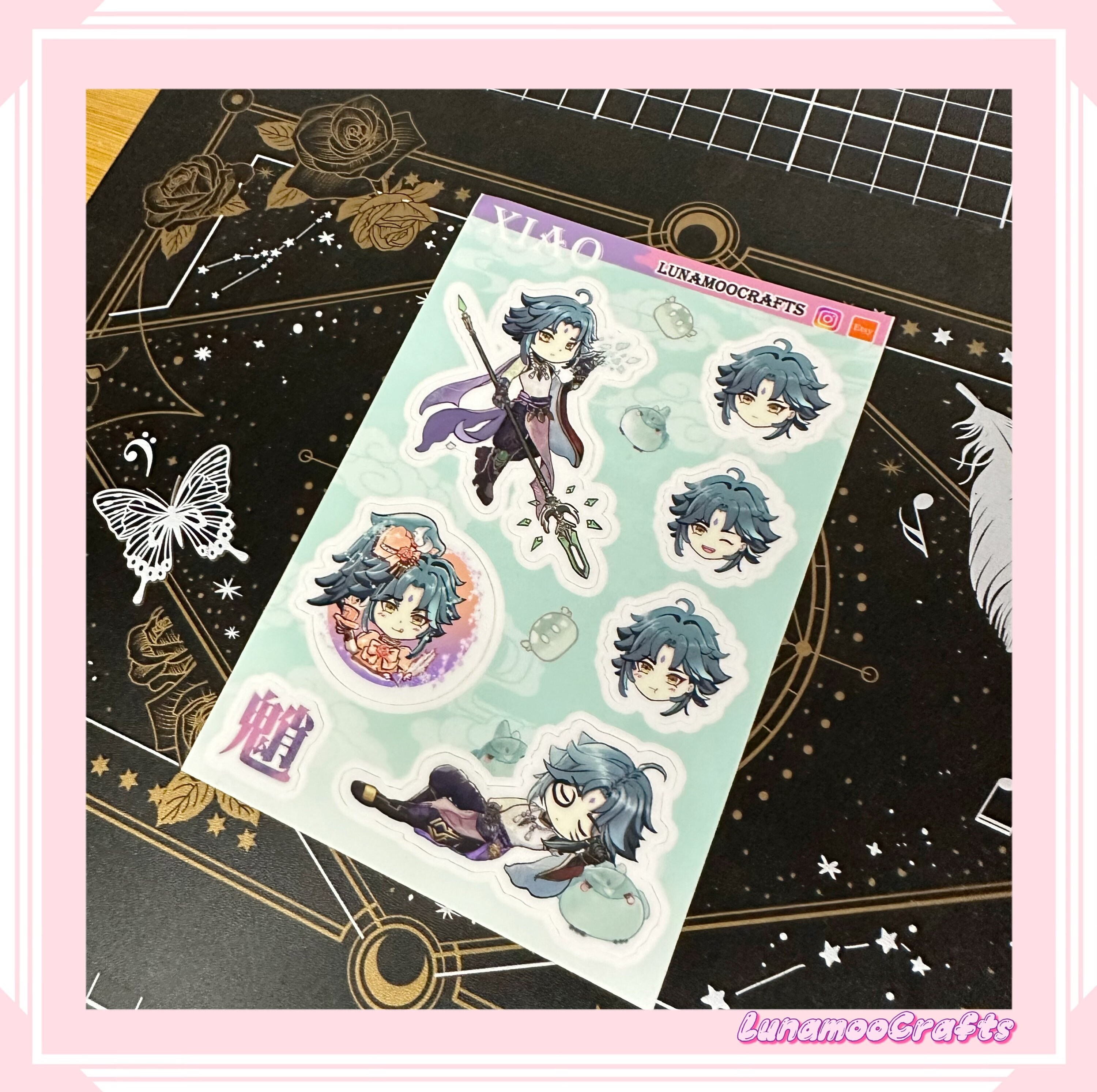 Genshin Impact Vinyl Sticker Sheet Chibi Xiao - Etsy