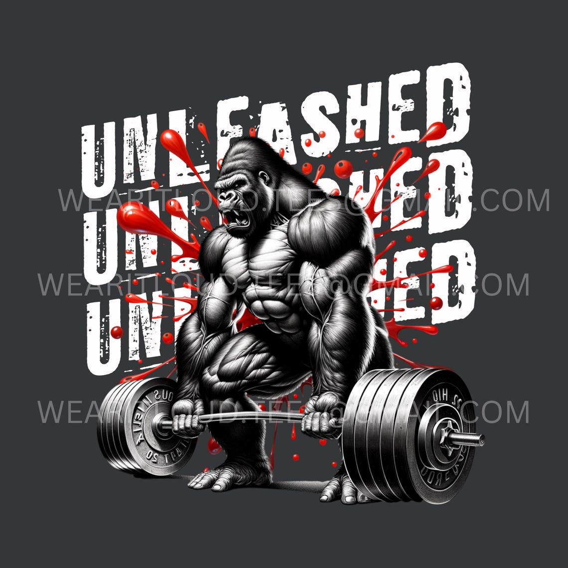 3x Gym Designs Unleashed Dtf Warrior Designs Gym Designs Gorilla Dtf ...