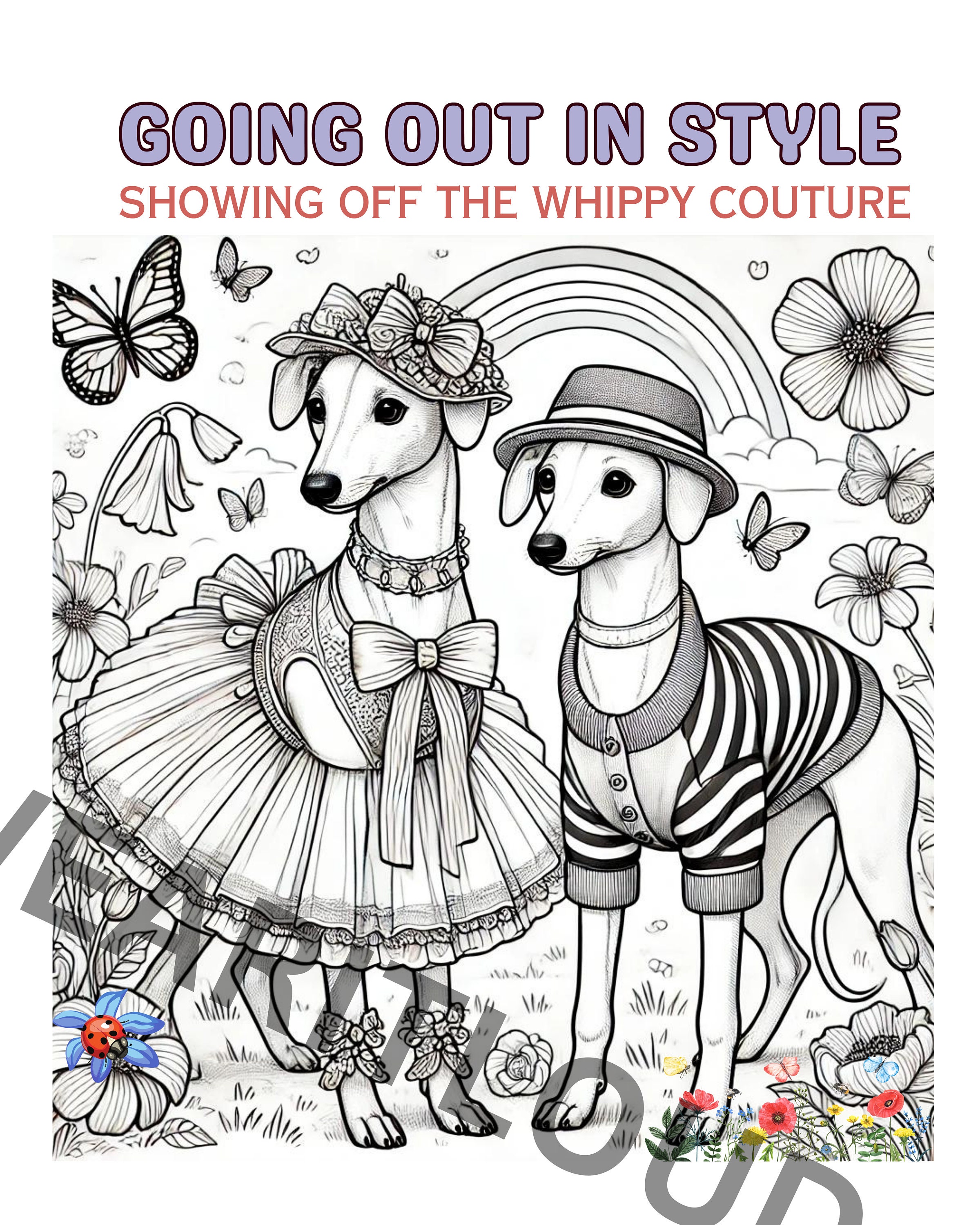 Whippet Dog Coloring Book Printable Printable Whippet Print Coloring ...
