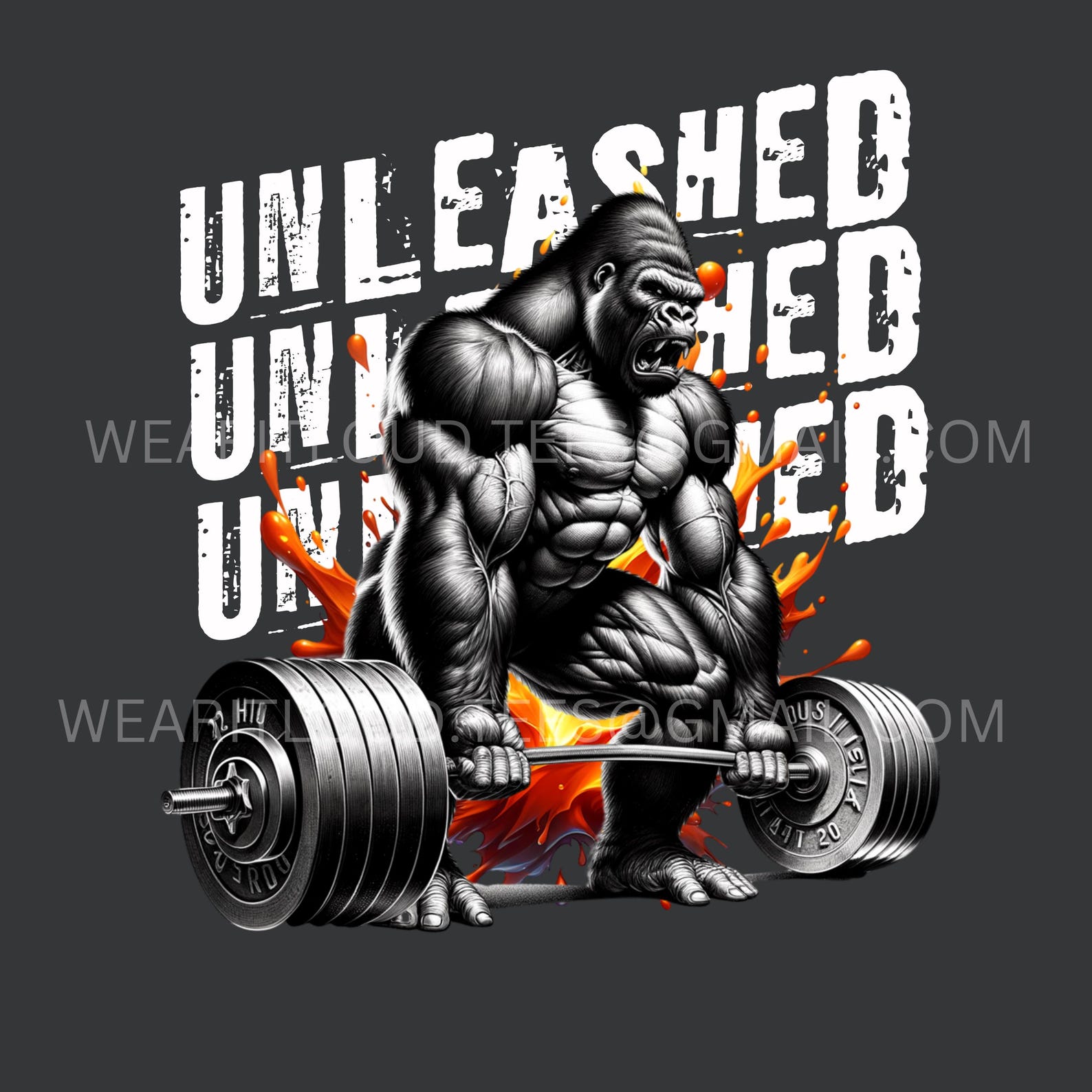 3x Gym Designs Unleashed Dtf Warrior Designs Gym Designs Gorilla Dtf ...