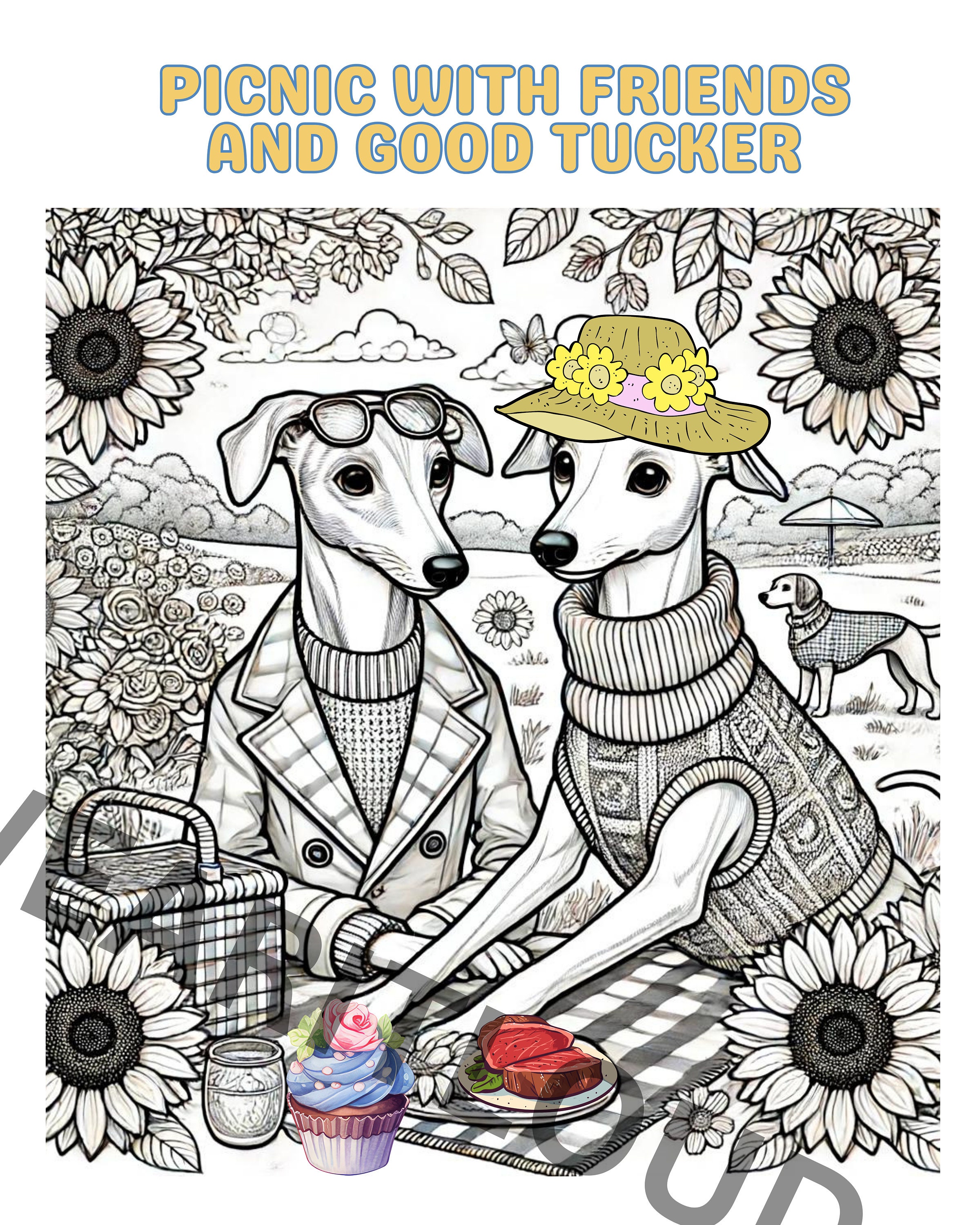 Whippet Dog Coloring Book Printable Printable Whippet Print Coloring ...