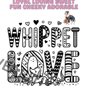 Whippet Dog Coloring Book Printable Printable Whippet Print Coloring ...