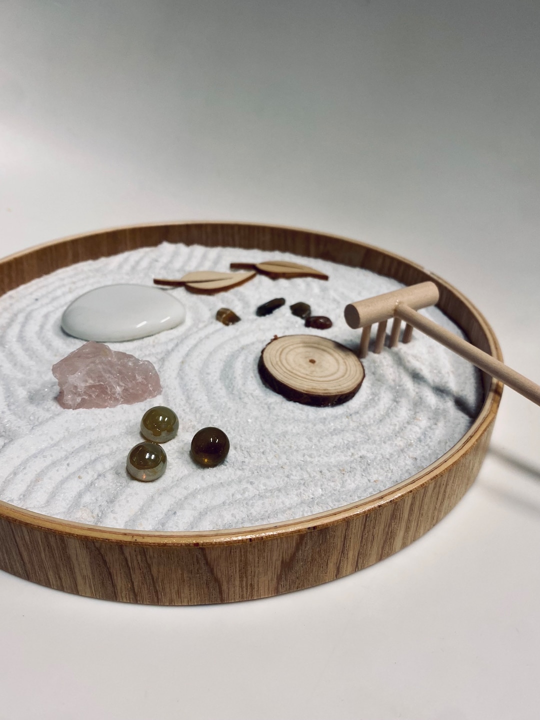 Round Zen Garden Tray – Complete With Rakes, Sand, and Decorative ...