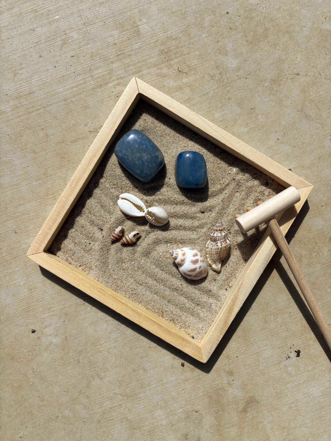 Mini Beach Zen Garden With Blue Aventurine | Coastal Meditation Tray ...