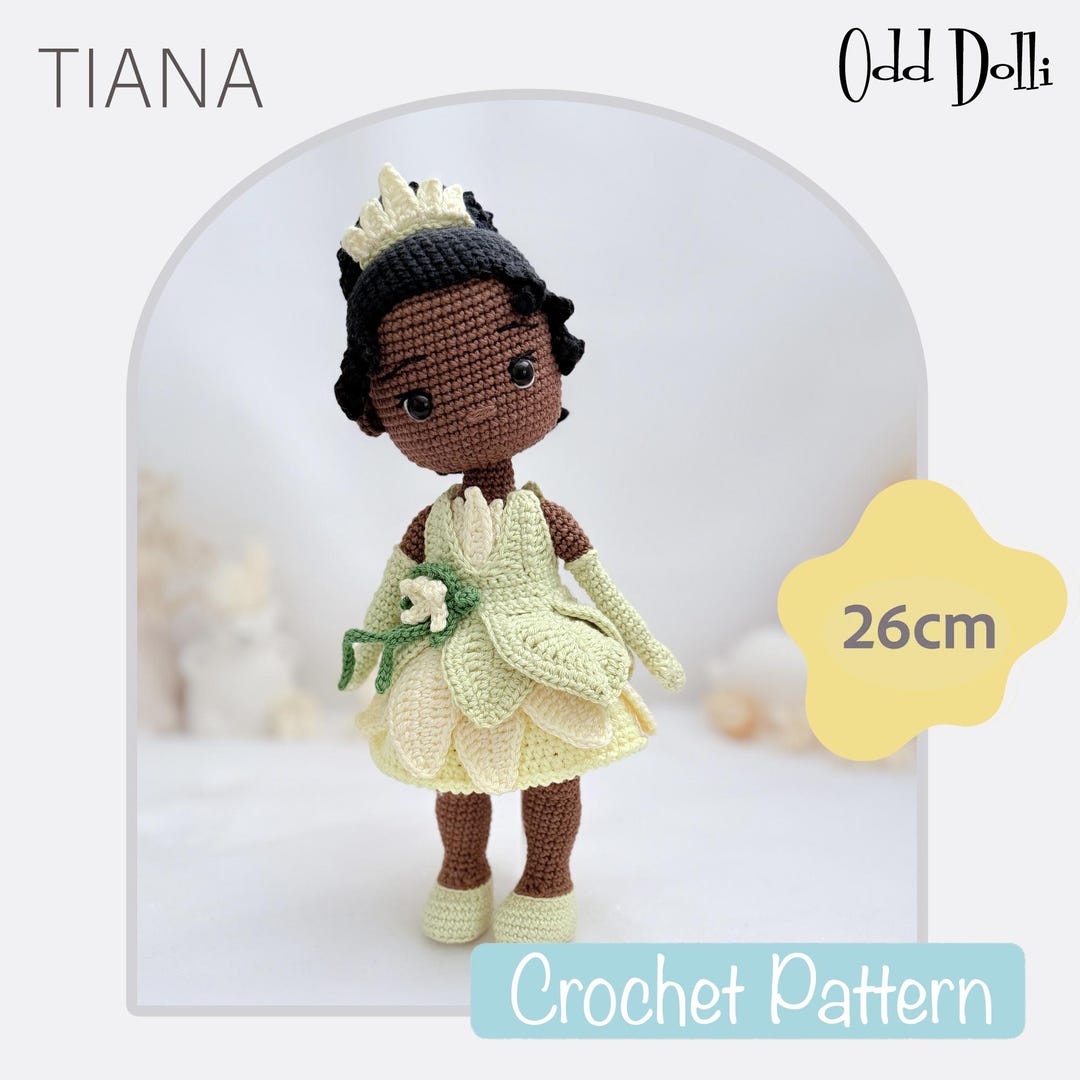 English PDF Crochet Pattern Princess Tiana Instant Download Princess ...