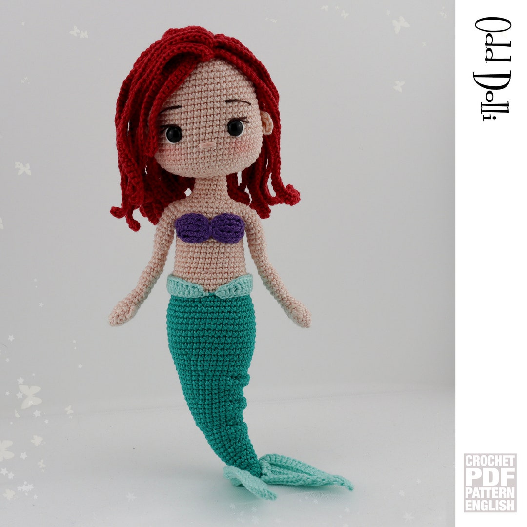 English PDF Crochet Pattern Instant Download Ariel Mermaid Doll English ...