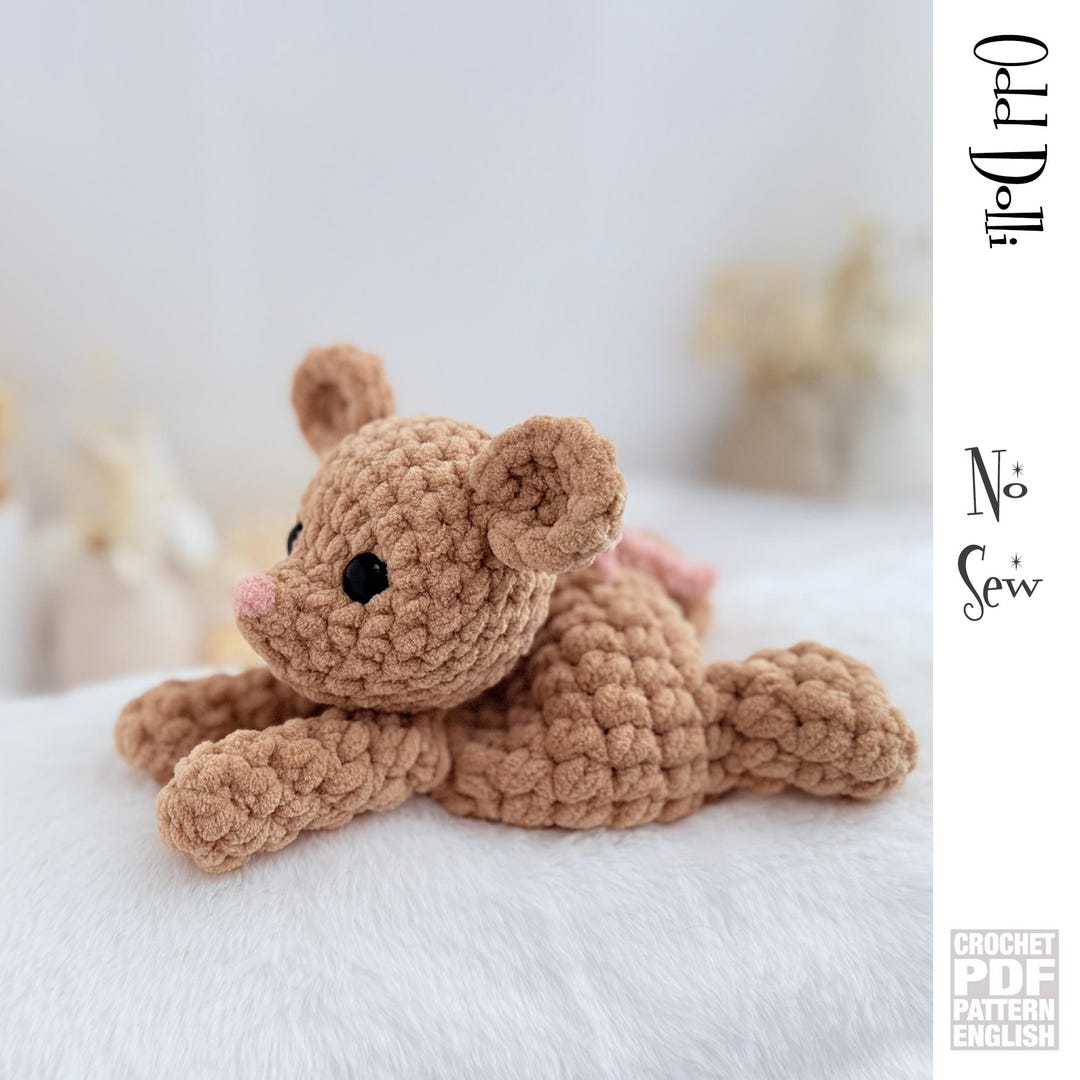No Sew English PDF Crochet Pattern Bulky and Quick Plush Little Mouse Mini Snuggle Buddy Baby ...
