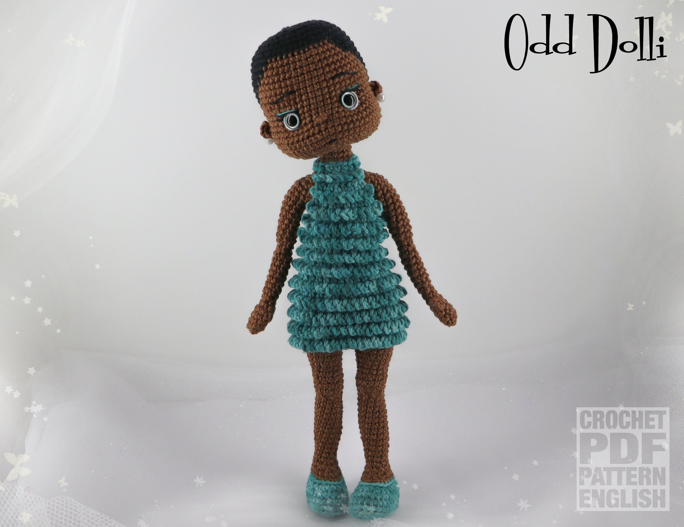 English PDF Crochet Pattern Bianca Doll in Winter Party Outfit - Etsy