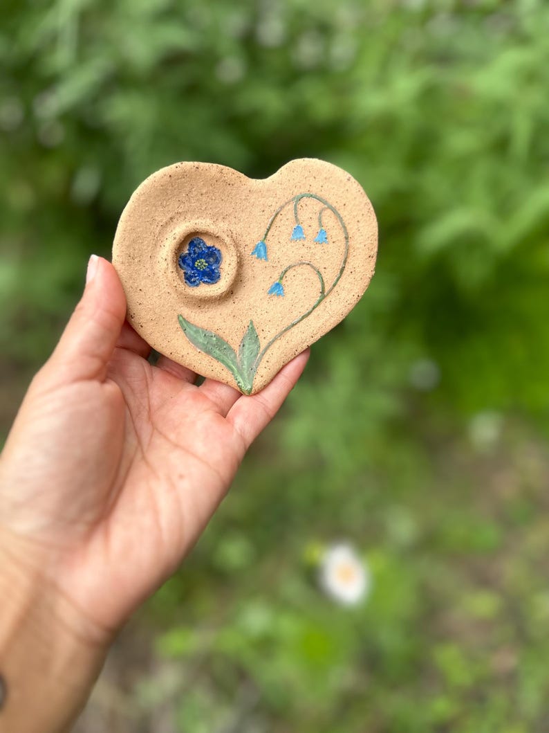Blue Flower Trinket Dish - Etsy