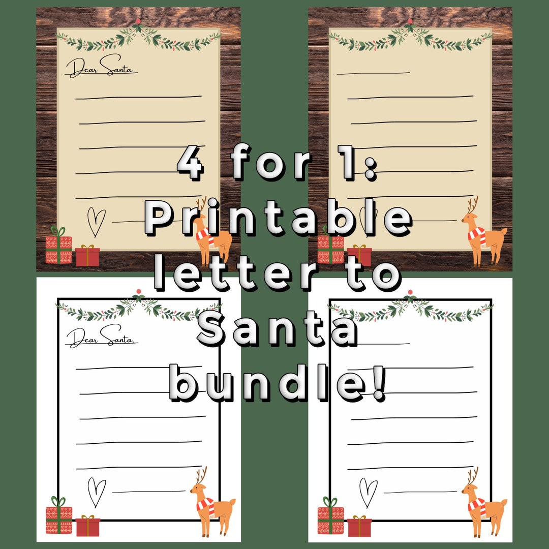 Letter to Santa Keepsake: Printable Download. 4 for 1 Bundle. - Etsy