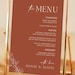 Burnt Orange Small Wedding Menu Table Sign Editable Template ...