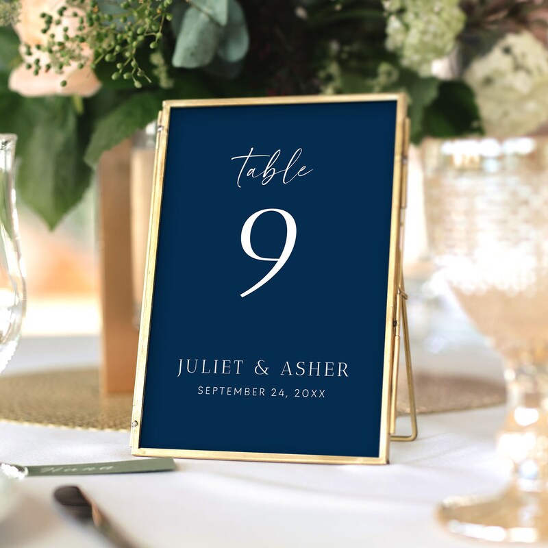 Navy Table Numbers - Etsy
