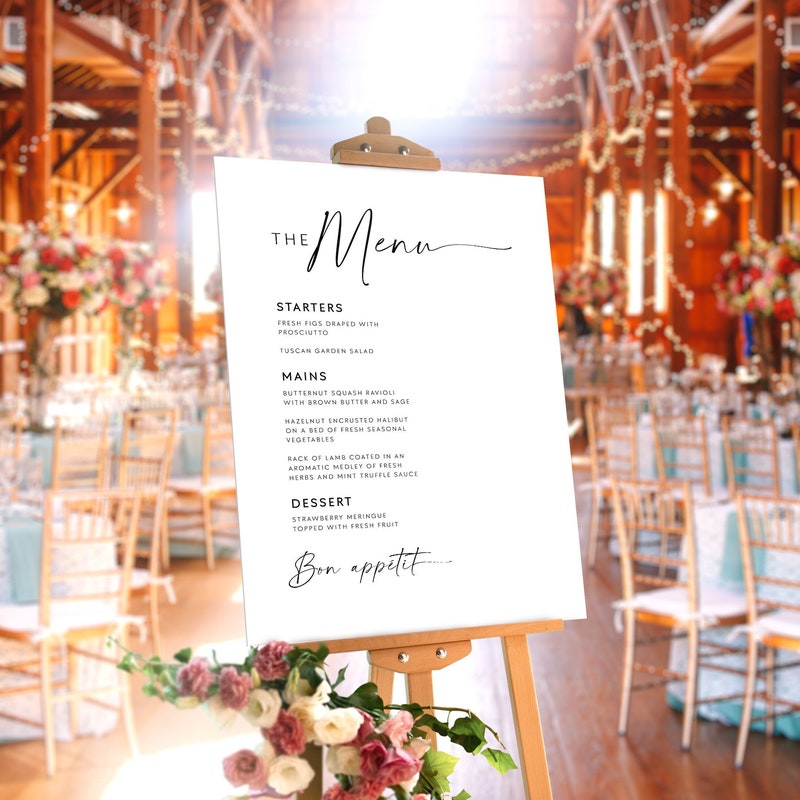 Wedding Dinner Menus - Etsy