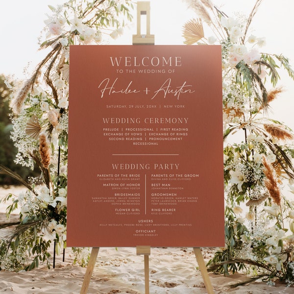 Wedding Program Sign - Etsy