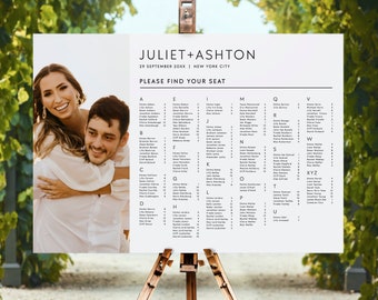 Linear Wedding Seating Chart for Modern Minimalist Wedding - Etsy