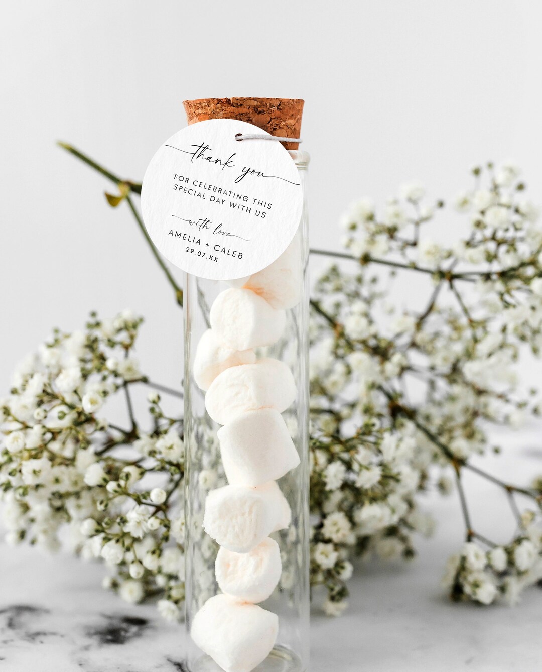 2x2 Inch Modern Minimalist Round Thank You Favor Tag Wedding Template ...