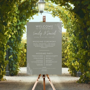 Sage Green Wedding Ceremony Program Sign Template, Large Modern Wedding ...