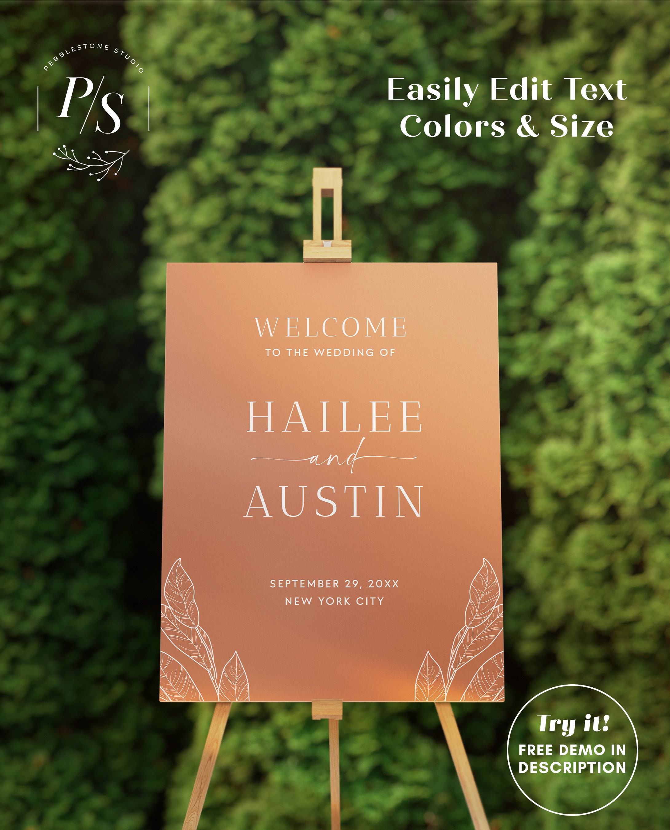 Dusty Blue Wedding Welcome Sign Template Fully Editable, Boho Pale Blue ...